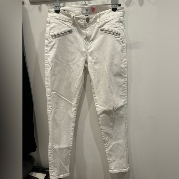 CAbi | Jeans | Cabi White Jeans With Front Pocket Zippers | Poshmark